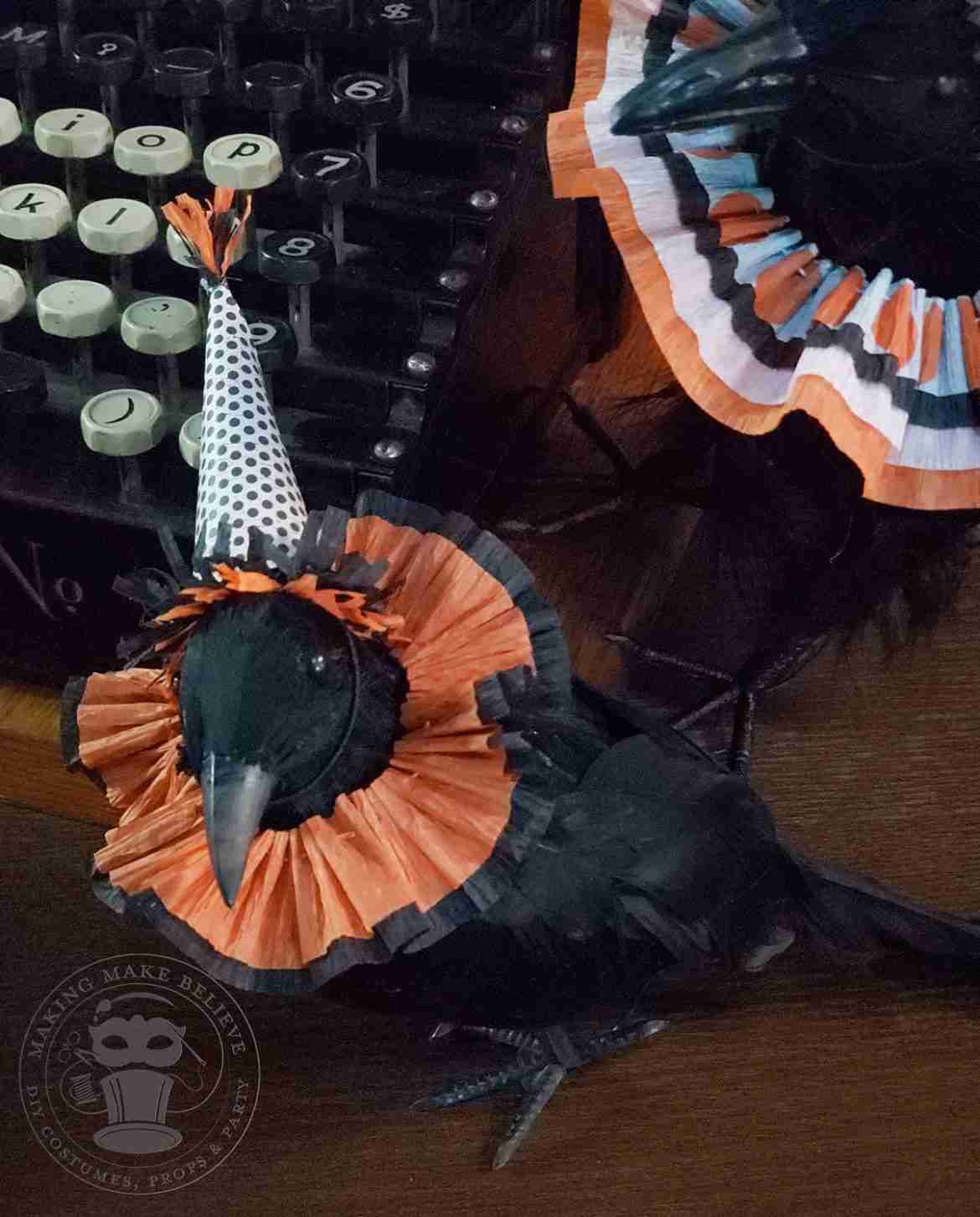 Add Easy Vintage Look Collar To Crows For Halloween | Making Make Believe
