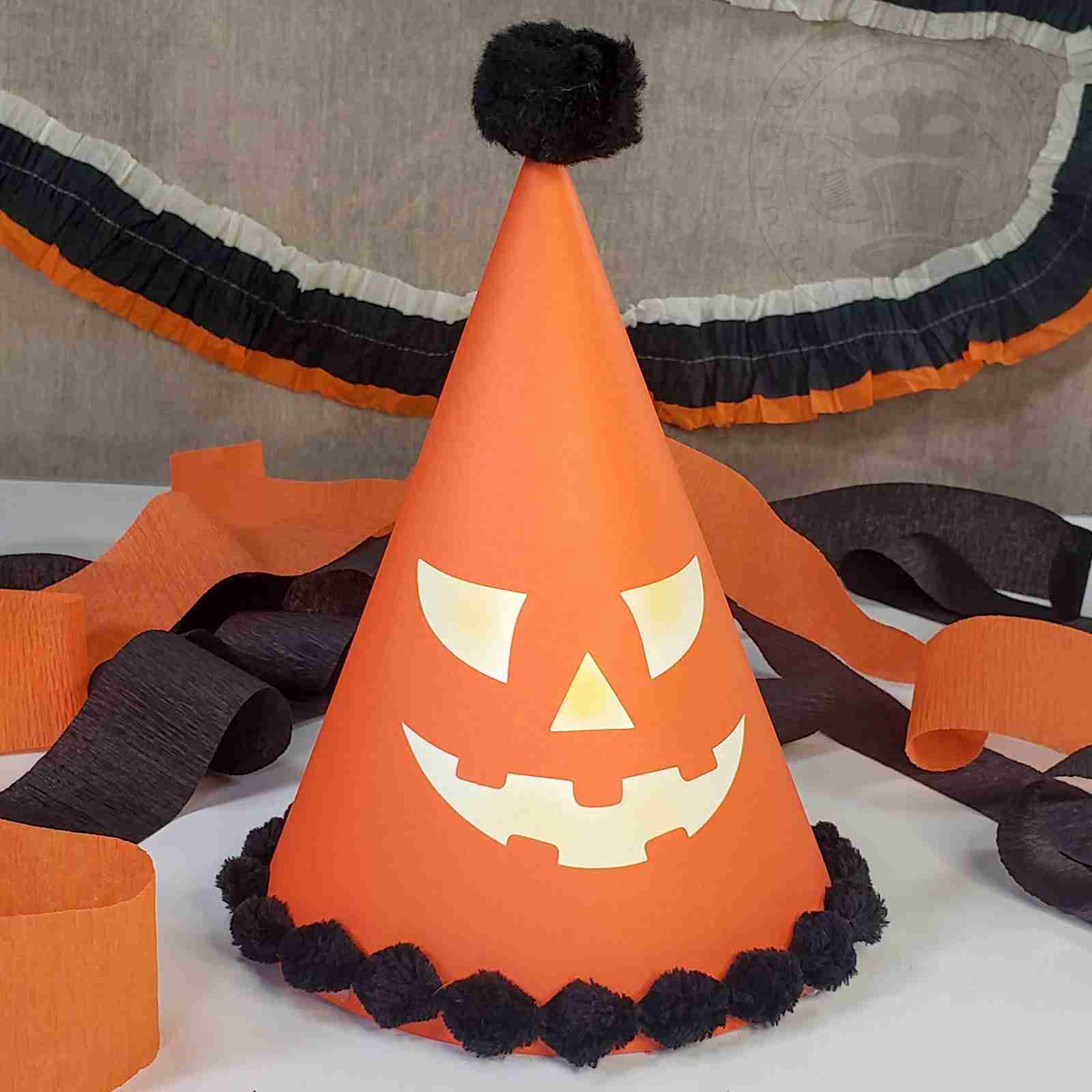 DIY Halloween Party Hat - Free Jack O'Lantern Template | Making Make ...