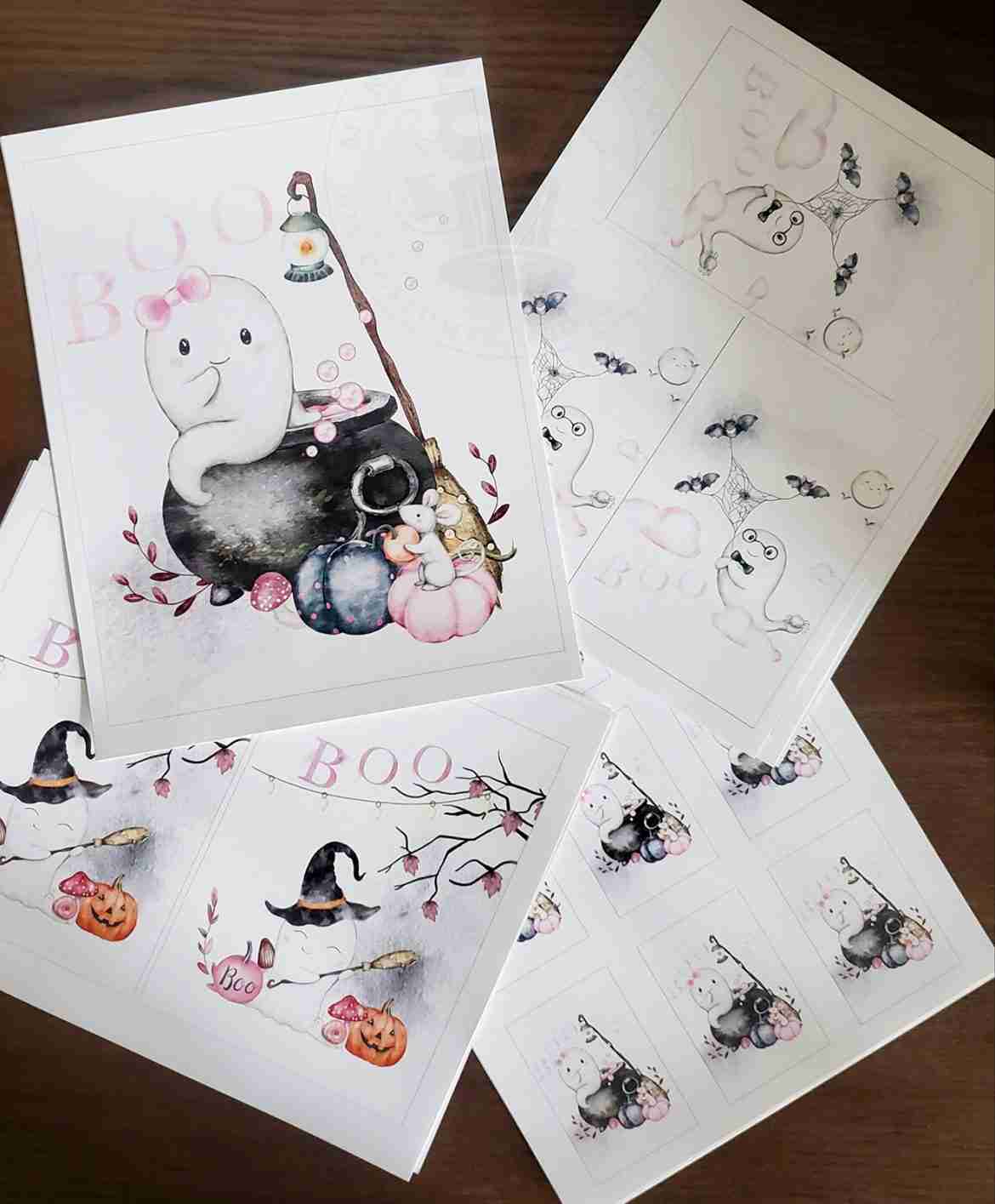 Spooky Cute Ghosts Printable Halloween Cards - Making Make Believe