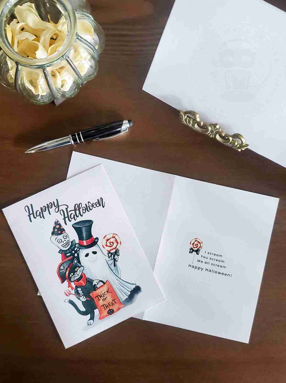Trick Or Treat Printable Halloween Greeting Cards - Making Make Believe