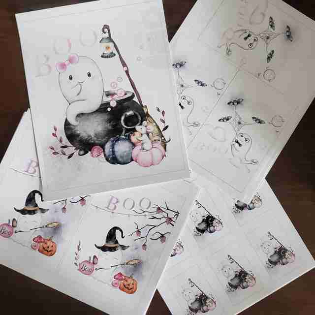 Spooky Cute Ghosts Printable Halloween Cards - Making Make Believe