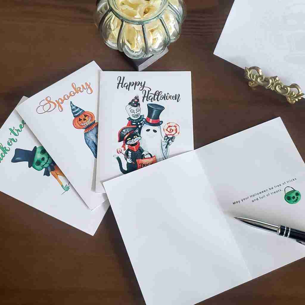 Trick Or Treat Printable Halloween Greeting Cards - Making Make Believe