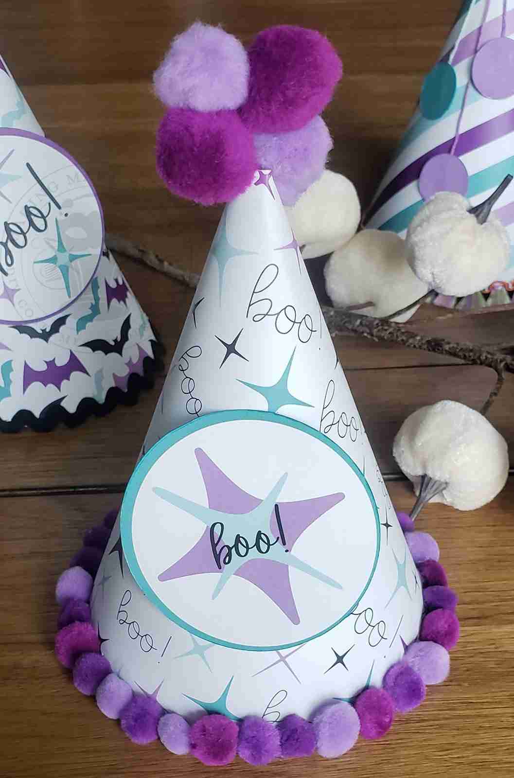 Halloween Printable DIY Party Hats Boos & Bats Template - Making Make ...