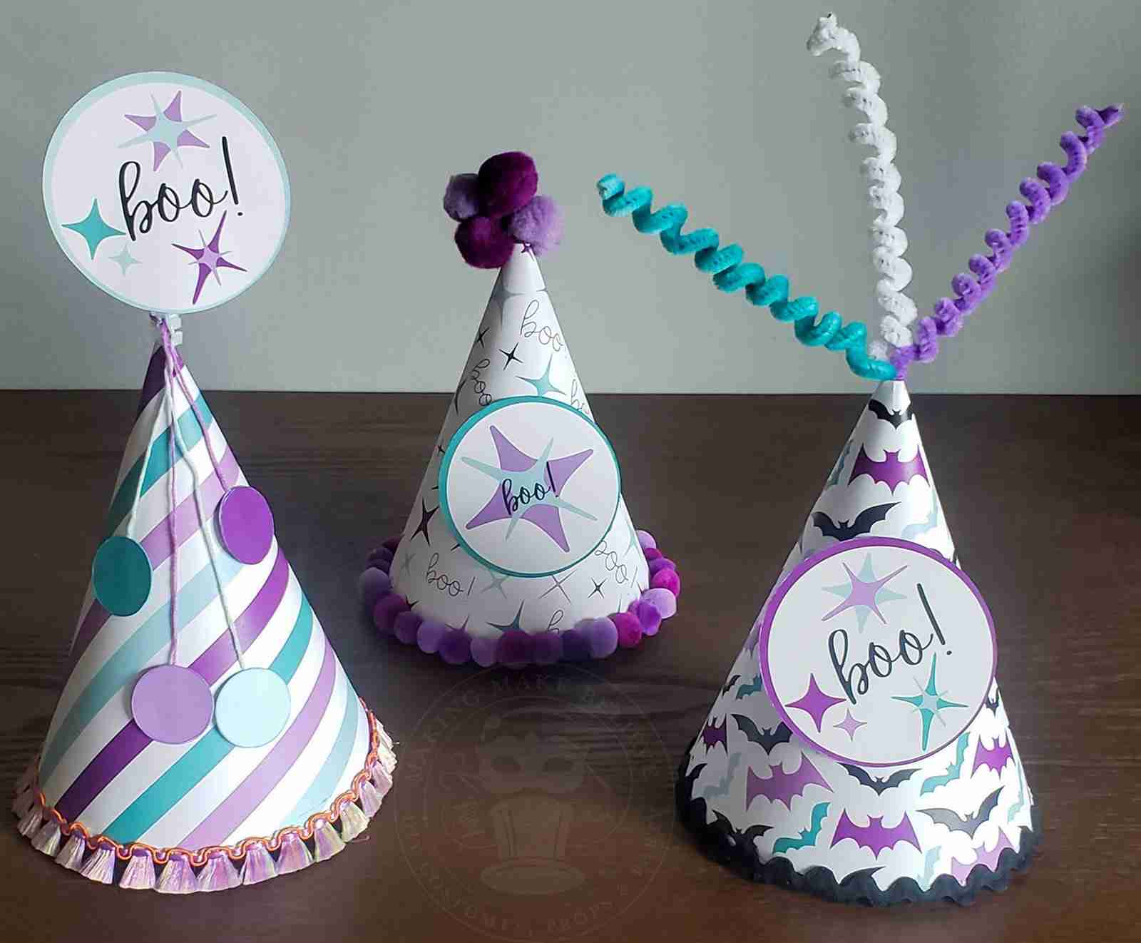 Halloween Printable DIY Party Hats Boos & Bats - Making Make Believe