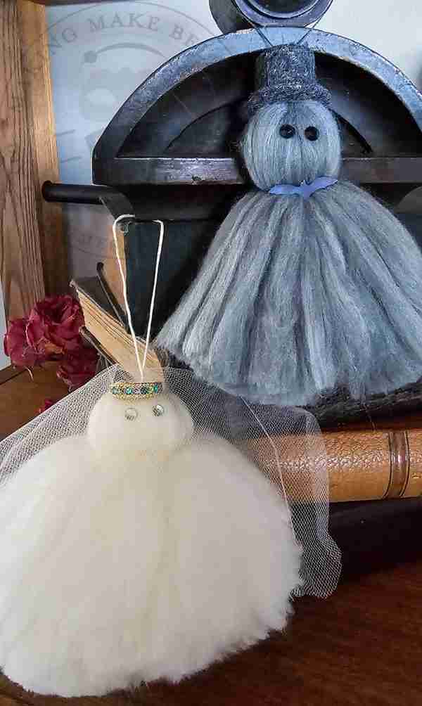 Easy DIY Spooky Bride and Groom Yarn Ghosts | Making Make Believe